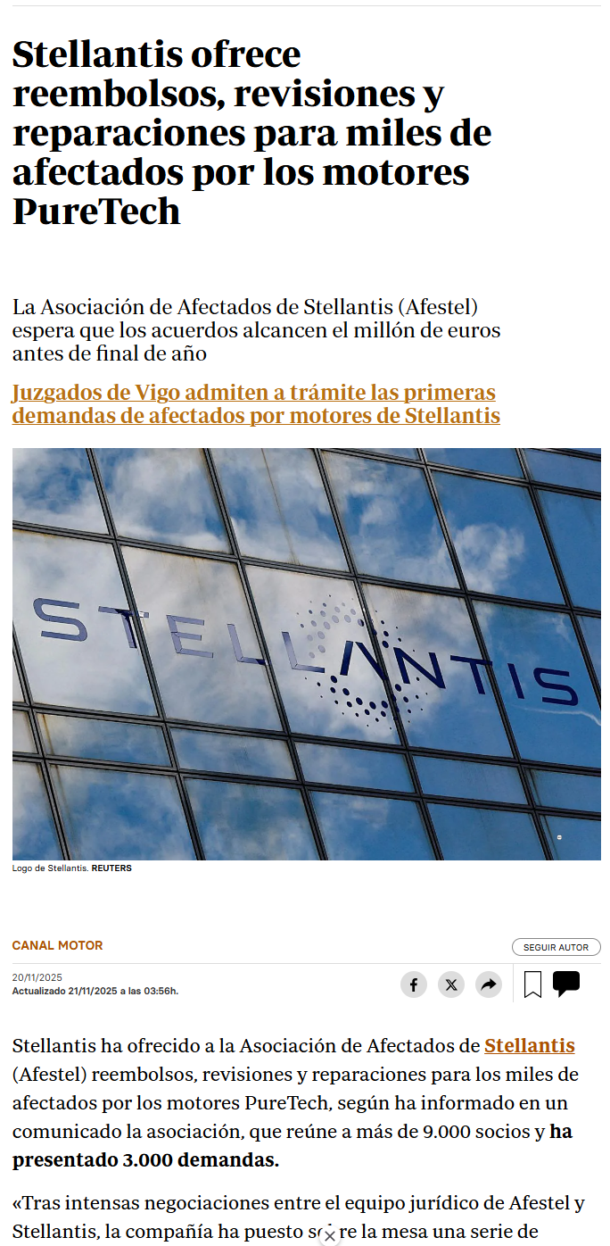 ABC, 21/11/25, STELLANTIS LLEGA A ACUERDOS CON AFESTEL – Abogados y ...